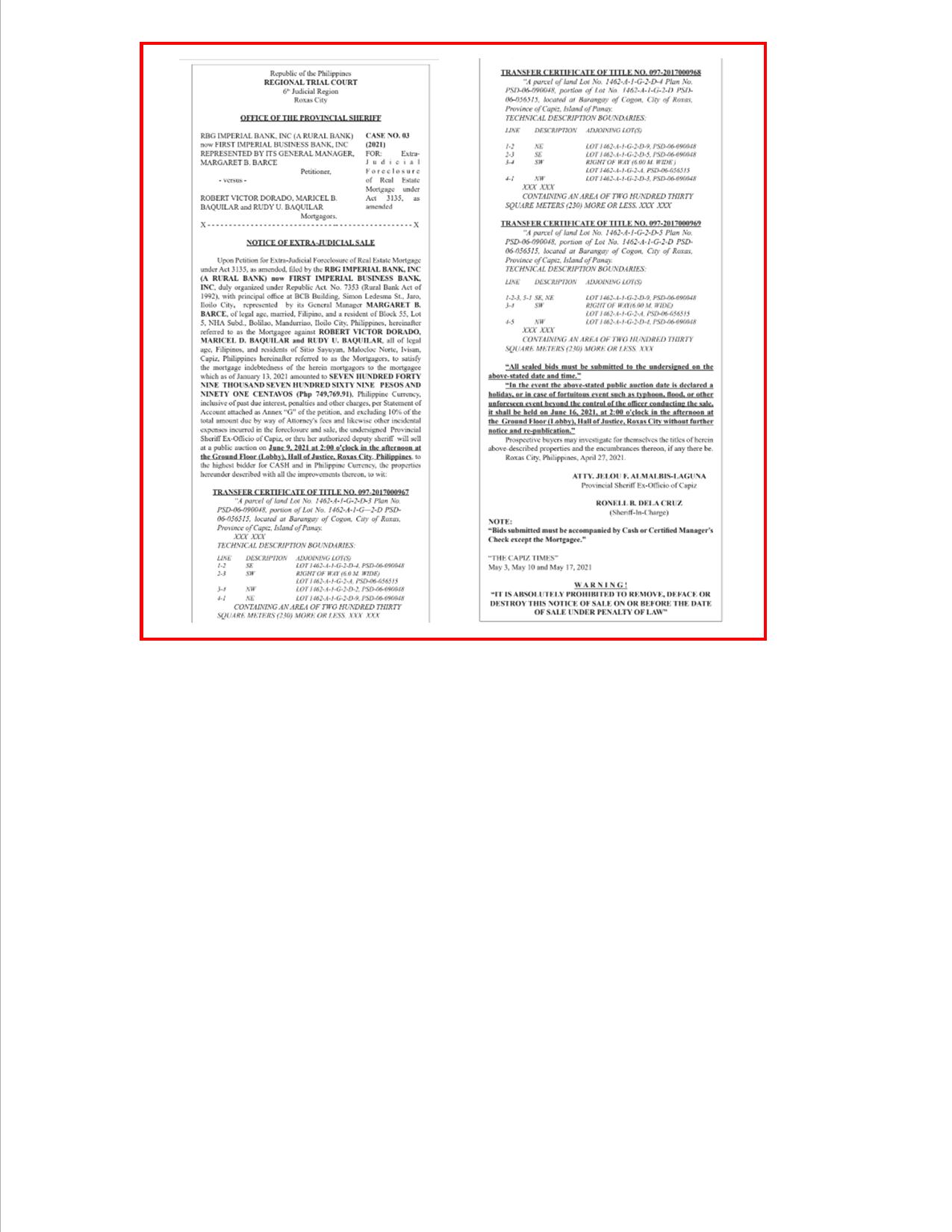 » CASE NO. 03 (2021)