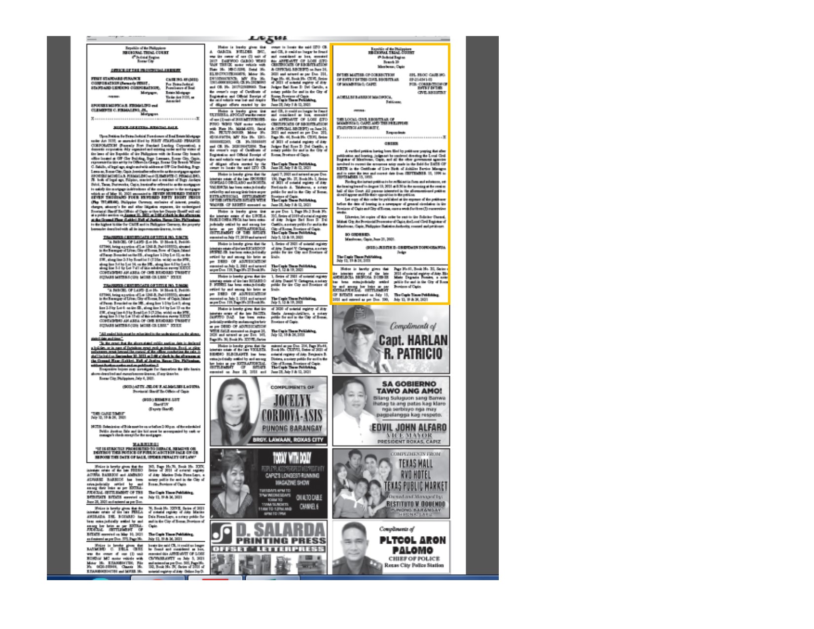 » SPL. PROC. CASE NO. SP-21-0541-02 ACHILLES BARRIOS MAONGCA,