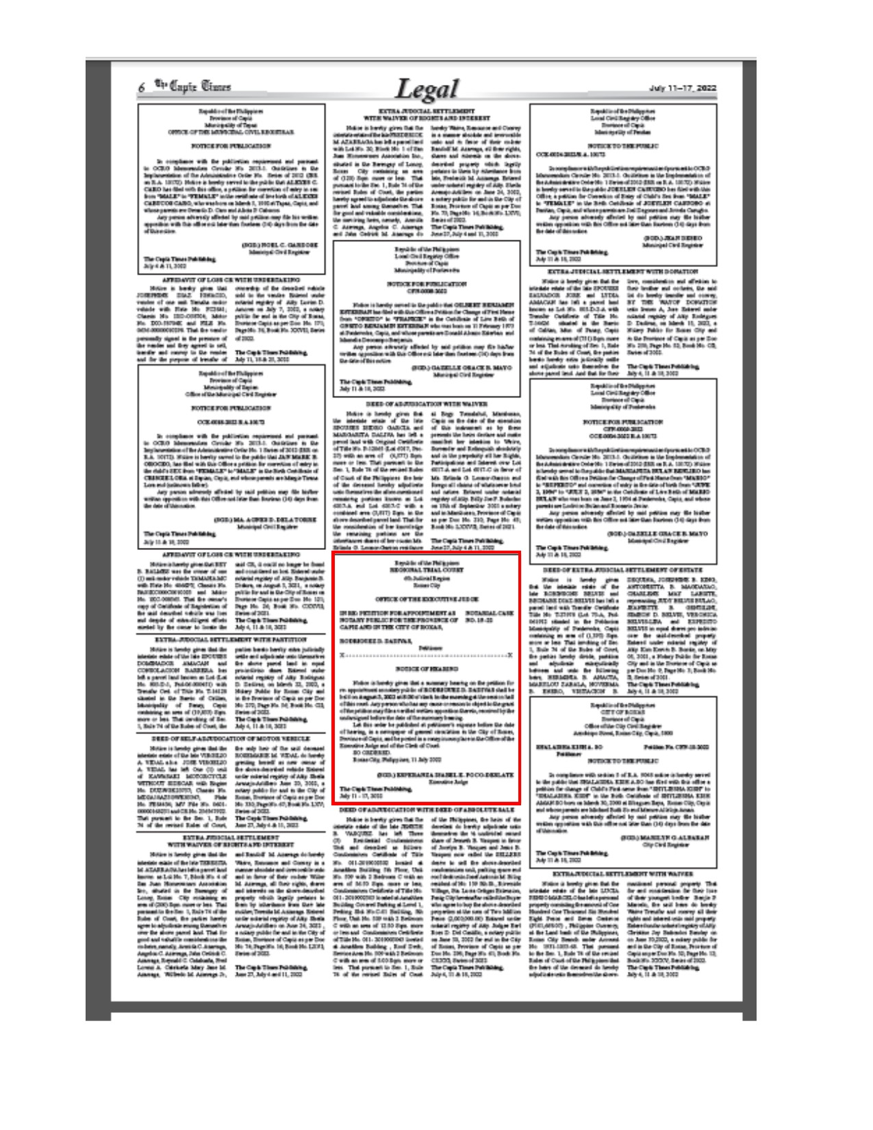 » NOTARIAL CASE – RODRIGUEZ D. DADIVAS,