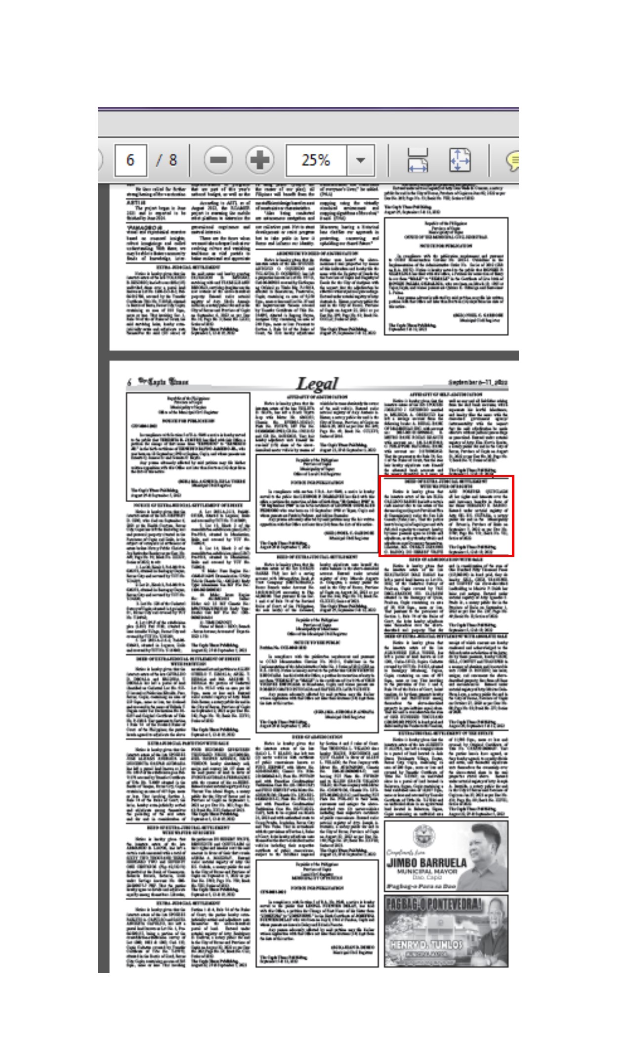 » DEED OF EXTRA-JUDICIAL SETTLEMENT WITH WAIVER OF RIGHTS (ELSA GALLEGO ...